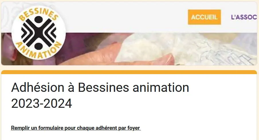 Bulletin d'adhésion à Bessines animation - Bessines Animation
